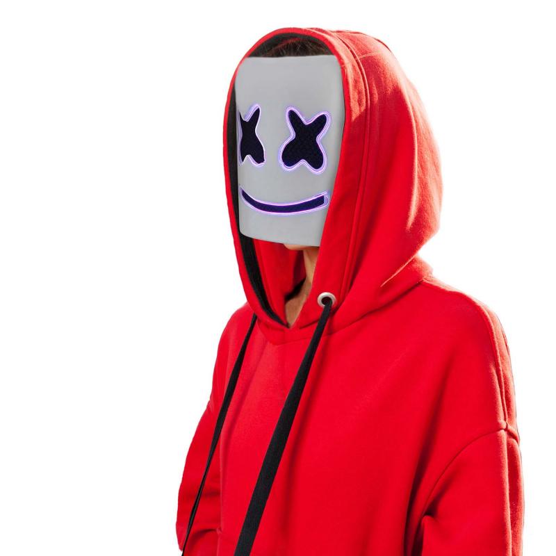 LED Marshmallow Maske - DJ Marshmello Fan Maske mit Beleuchtung